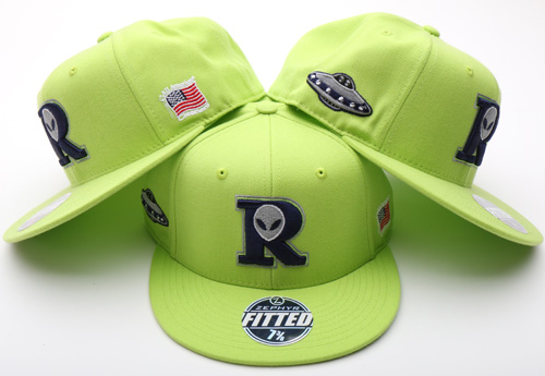 Roswell Invaders 2013 Zephyr Lime Green Fitted Flat Bill UFO Hat